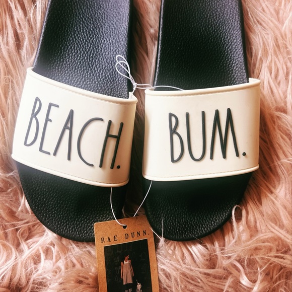 Rae Dunn | Shoes | Rae Dunn Nwt Slides Beach Bum Super Cute | Poshmark